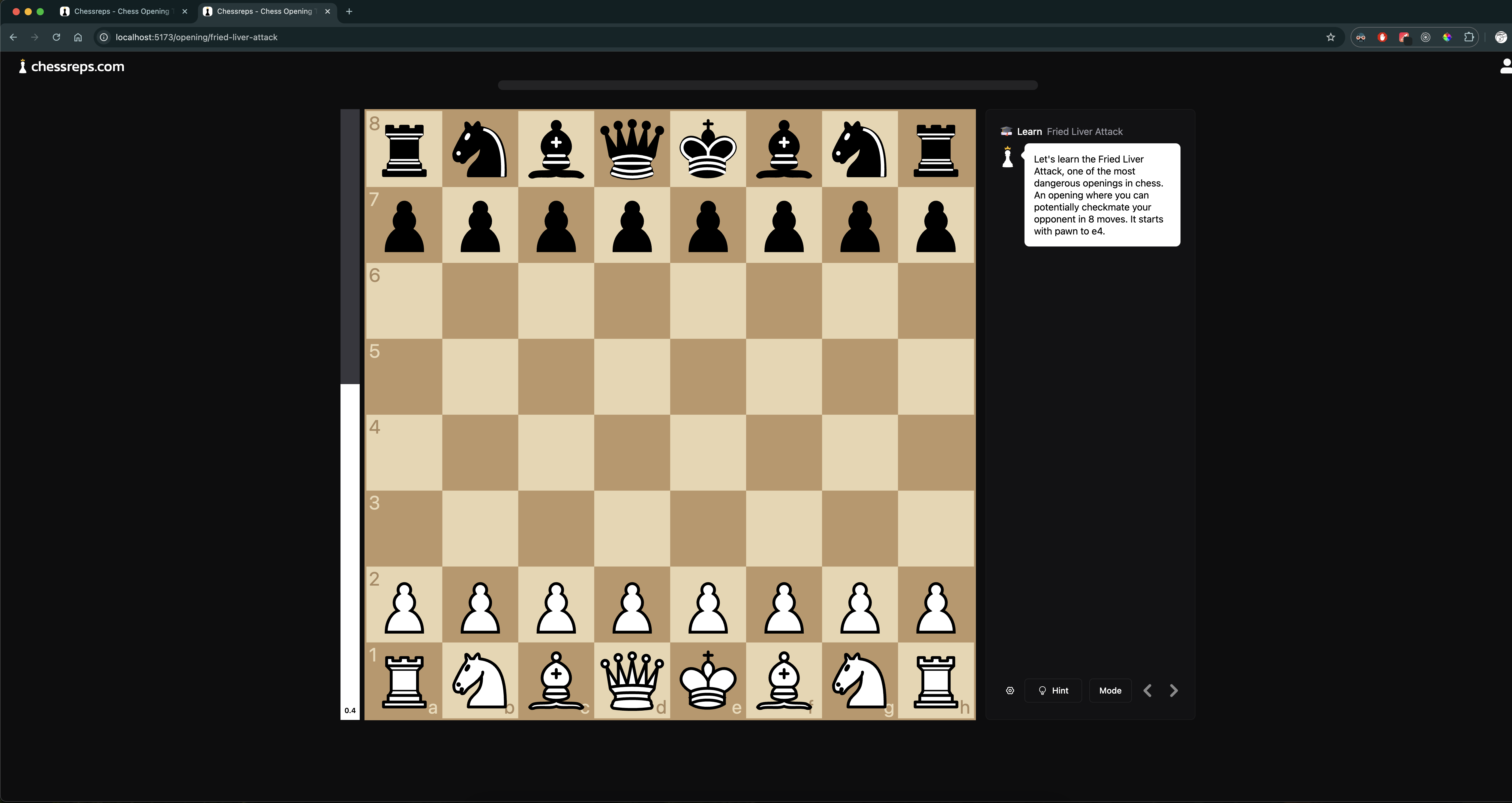 Chessreps | Chess Opening Trainer with Spaced Repetition