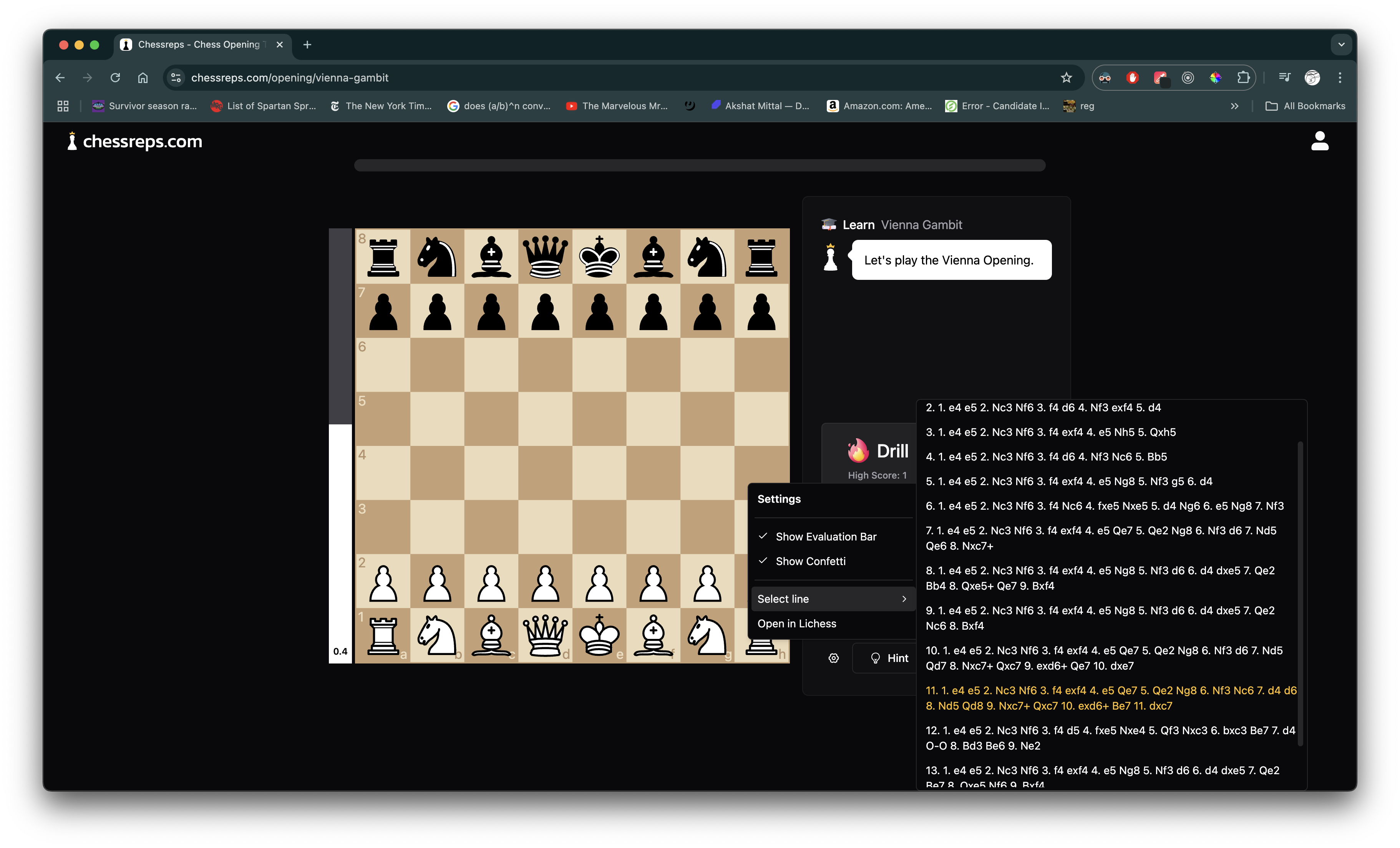 Chessreps | Chess Opening Trainer with Spaced Repetition